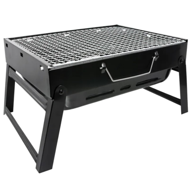 Gratar portabil din tabla pentru camping sau gradina 36x29x6.8cm ...